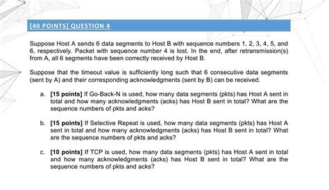 solved 140 points question 4 suppose host a sends 6 data