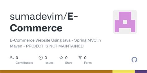 Github Sumadevime Commerce E Commerce Website Using Java Spring Mvc In Maven Project Is