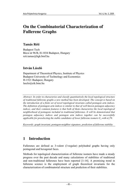 pdf on the combinatorial characterization of fullerene graphs