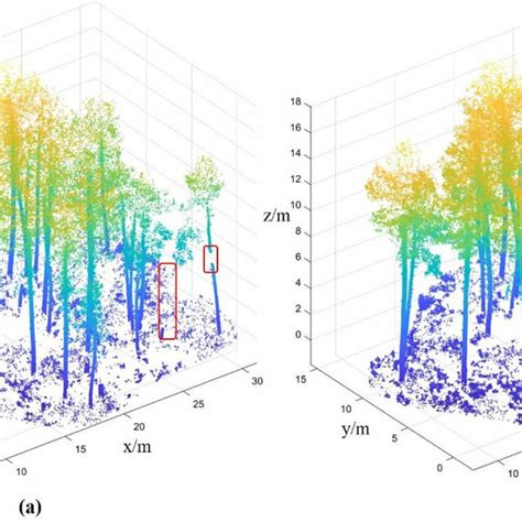Point Cloud Filtering Results After Non Stem Point Suppression At ¼
