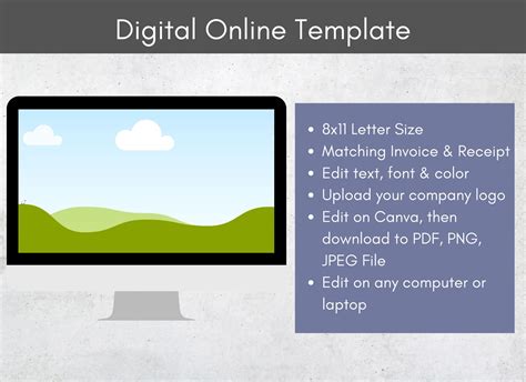 Invoice Editable Template Printable Invoice And Receipt Editable Template Digital Invoice