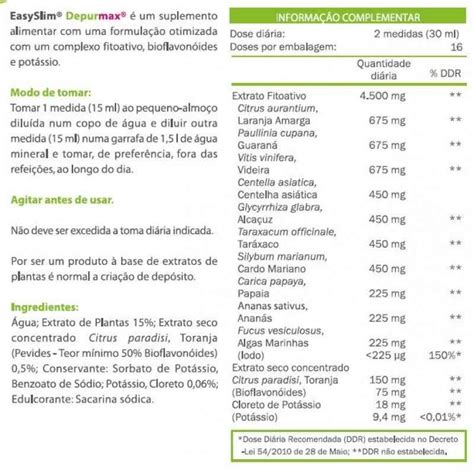 Easyslim Depur Max Sol Oral 500ml Nossa Farmácia A Sua Farmácia