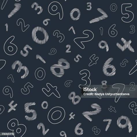 スケッチの黒板に斜線で囲まれた数字のシームレスなパターン いたずら書きのベクターアート素材や画像を多数ご用意 いたずら書き