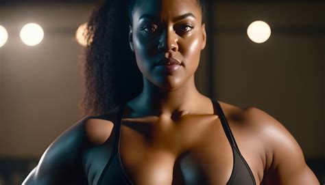 Premium Photo Empowered Black Woman Body Positivity In The Gym