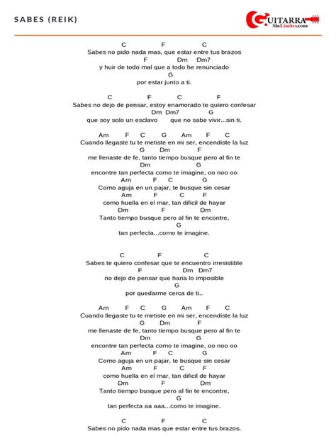 Acordes Y Letra De Sabes De Reik Pdf