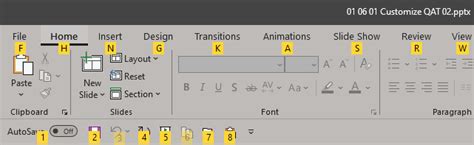 Customize Quick Access Toolbar In Powerpoint 365 For Windows