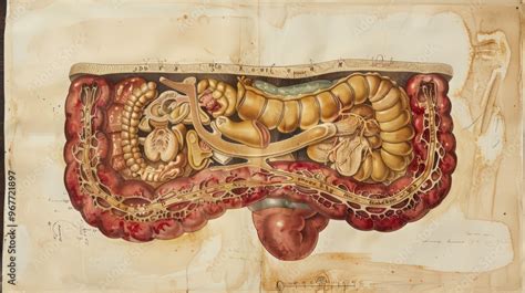 Cross Section Of The Gastrointestinal Tract Illustrating The Stomach Small Intestine Large