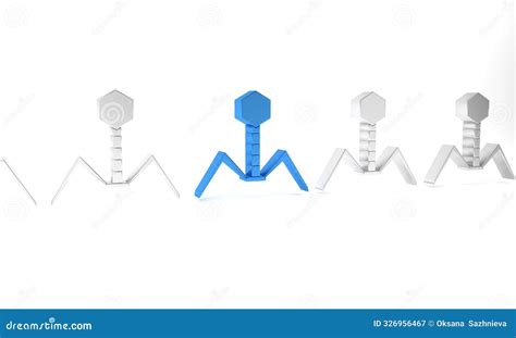 Bacteriophage And Bacterial Cell Structure Of A Typical Virus Phage Vector Illustration