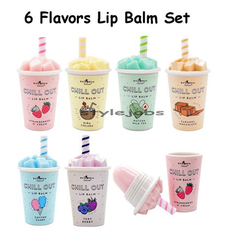 Italia Deluxe Flavored Chill Out Lip Balm Lip Treatment 6 Flavor Set