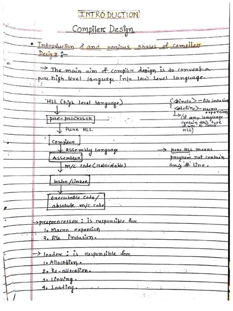 Compiler Design Hand Written Notes Pdf
