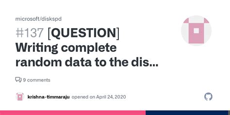 Question Writing Complete Random Data To The Disk Using Diskspd · Issue 137 · Microsoft