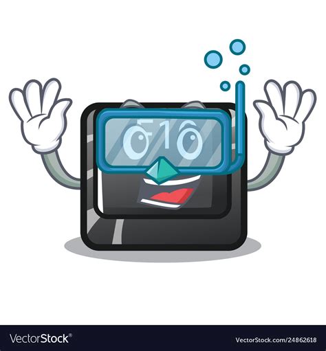 Diving Button F10 On A Keyboard Character Vector Image