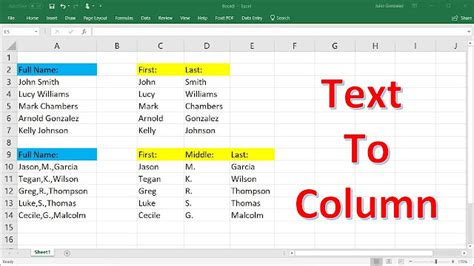 How To Separate Names In Excel Split First And Last Name Into