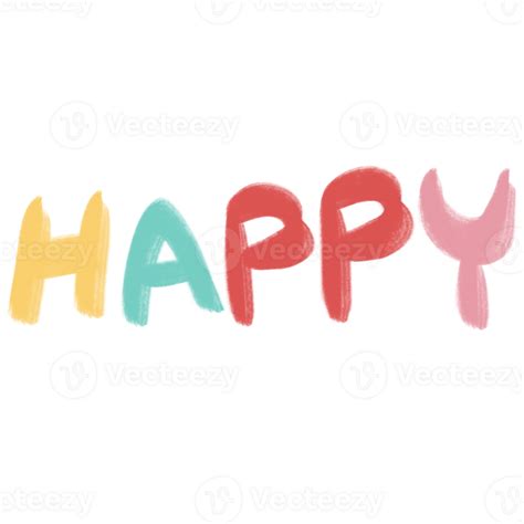 Cute Happy Word 27384579 Png