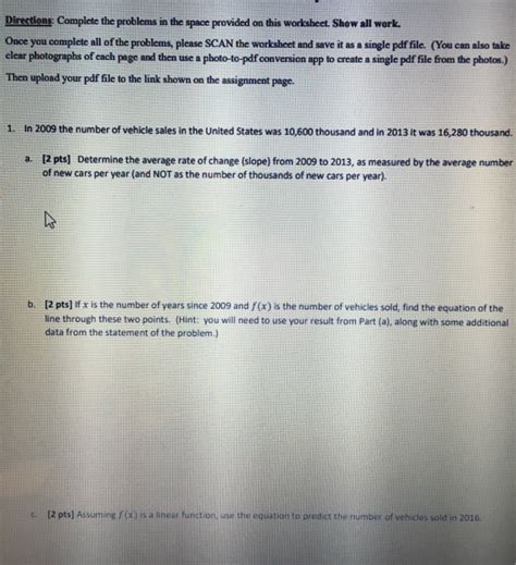 Solved Directions Complete The Problems In The Space