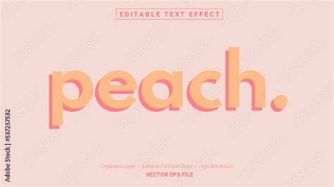 Editable Peach Font Design Alphabet Typography Template Text Effect
