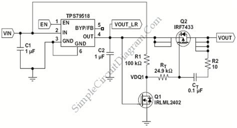 PMOS FET Following The Output For Soft Start Mechanism Simple Circuit Diagram