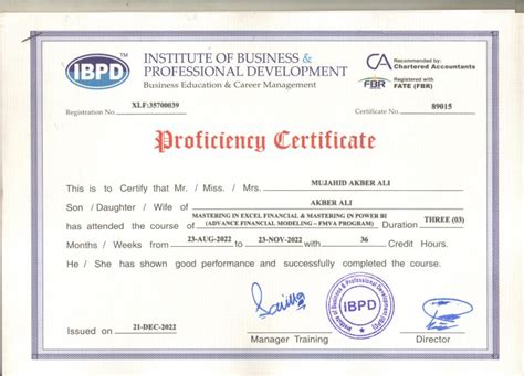 Completed Fmva And Power Bi Certification From Ibpd With Learning