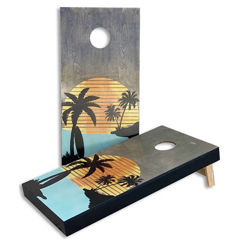 Vaporwave Sunset Cornhole Boards • Az Boards And Games