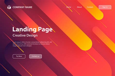 방문 페이지 템플릿 기하학적 모양의 추상적 디자인 트렌디 한 오렌지 그라데이션 갈색에 대한 스톡 벡터 아트 및 기타 이미지