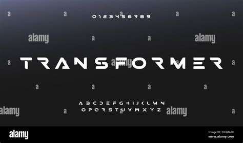 Heavy Futuristic Typeset Bold Cutting Edge Sans Serif Letters Numbers