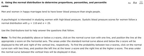 Solved Aa Aa 6 Using The Normal Distribution To Determine Chegg Com
