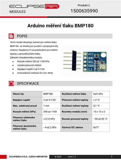 Arduino Měření Tlaku Bmp180 Pdf