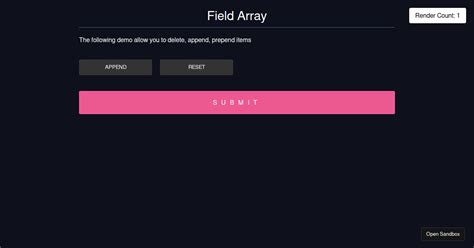 React Hook Form Usefieldarray Forked Codesandbox