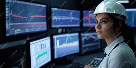 Premium Photo Female Engineer In A Control Room Women Engineer Operator Using Scada System