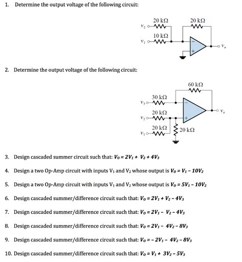 Solved Determine The Output Voltage Of The Following Chegg