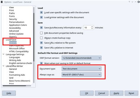 Always Save Documents As Doc English Ask Libreoffice