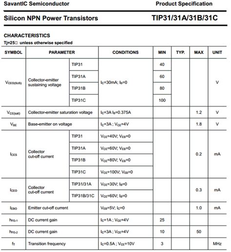 Tip31b Datasheet Pdf Savantic Semiconductor Silicon Npn Power