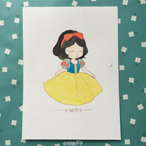 白雪公主简笔画 高清图片，堆糖，美图壁纸兴趣社区
