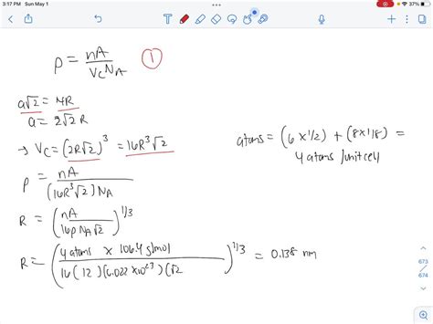 Calculate The Radius Of A Palladium Atom Given That Pd Has An Fcc Crystal Structure A Density