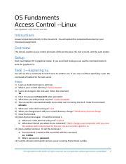 Exploring Access Control And Permissions In Linux Course Hero