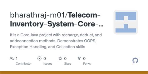 Github Bharathraj M01telecom Inventory System Core Java Project It Is A Core Java Project