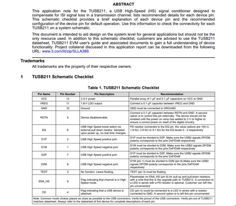 FAQ Schematic Review Suggestions TUSB211 As An Example Interface Forum Interface TI
