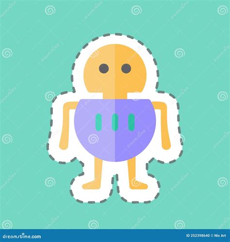 Sticker Line Cut Robot Suitable For Programming Symbol Simple Design Editable Design Template