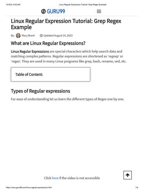 Linux Regular Expression Tutorial Grep Regex Example Pdf Regular