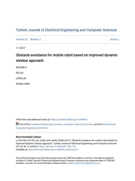 Obstacle Avoidance For Mobile Robot Based On Improved Dynamic Win Pdf