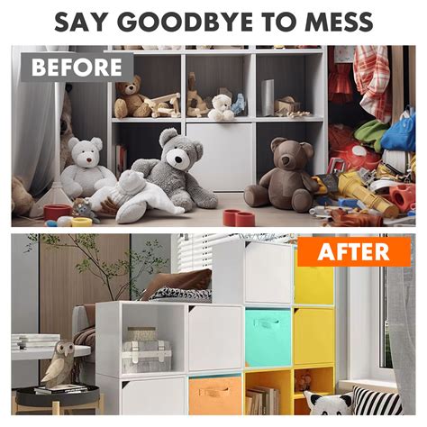 Yoytoo 6 Pack Foldable Fabric Cube Storage Bins 11 Collapsible Organizer Baskets For Home