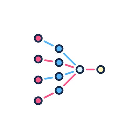 Neural Network Machine Learning Vector Technology Concept Colored Icon Vector Art At