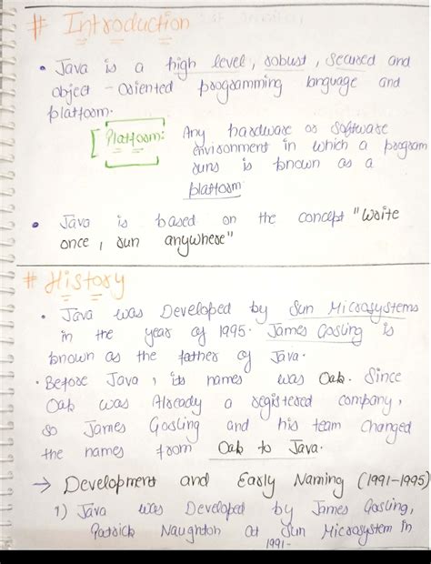 Java Handwritten Notes Subject Java Language 132 Pages Shop