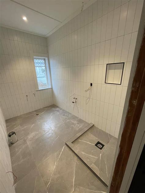 Complete Tile Solutions Ltd White 100x400 Matte Wall Time Soldier Stack With A Grey Marble