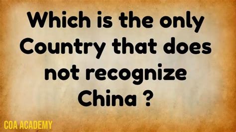 Which Country Does Not Recognize China A Country Doesn T Recognize