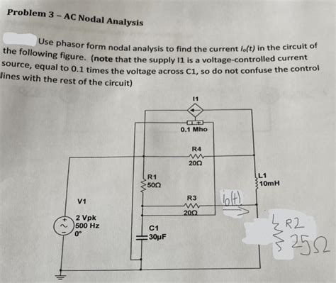 Solved Use Phasor Form Nodal Analysis To Find The Current