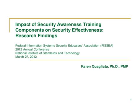 Pdf Impact Of Security Awareness Training Components On Security Effectiveness Research Findings