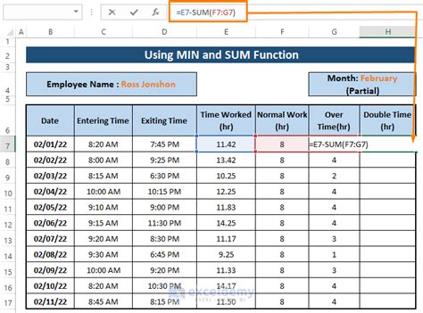 How To Use An Excel Formula To Calculate Overtime And Double Time 3 Methods