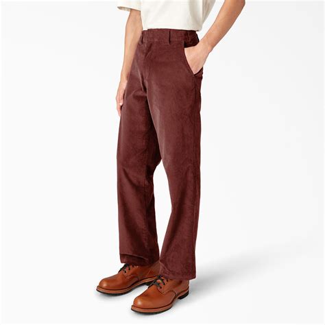 Dickies Regular Fit Flat Front Corduroy Pants Fired Brick Stardust