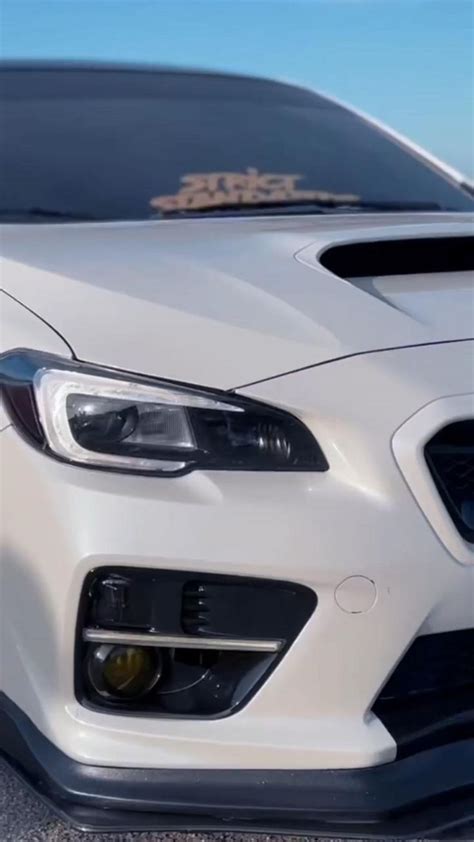 Subaru Wrx Sti With Our 24” Gold Sparkle Windshield Banner Stance